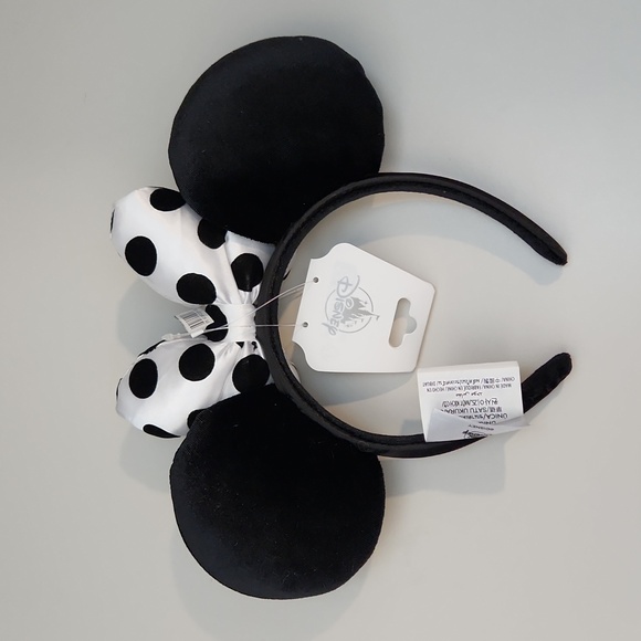 Disney | Accessories | Disney Black And White Polka Dot Minnie Ears ...